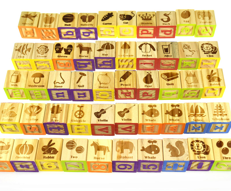 Alphabet Number Wooden ABC Blocks - My Wooden Toys