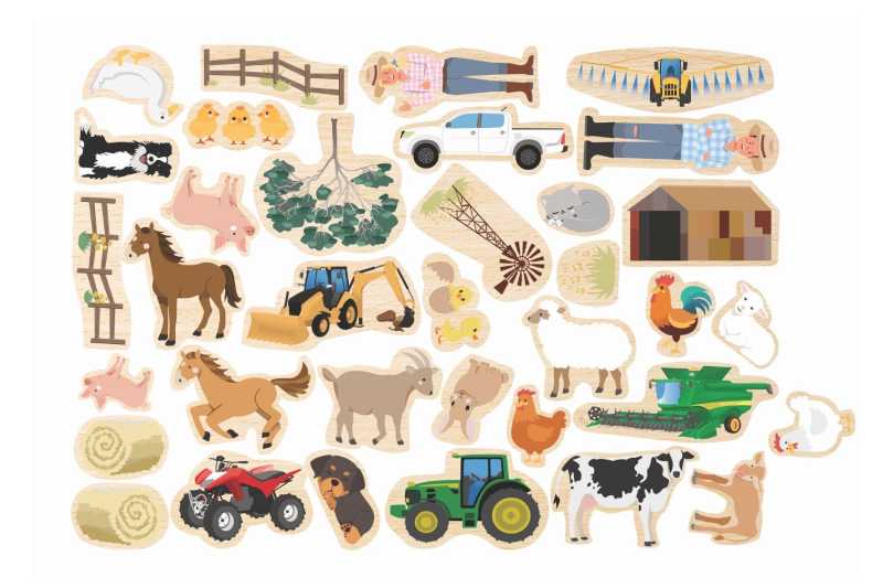 Aussie Farm Fridge Magnets 35pcs at My Wooden Toys