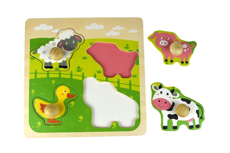 Farm Animal Large Peg Puzzle at My Wooden Toys