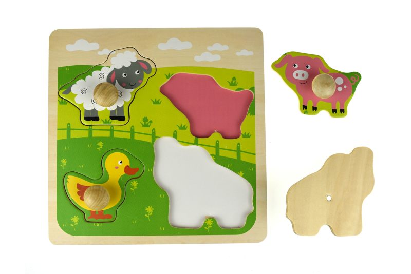 Farm Animal Large Peg Puzzle at My Wooden Toys
