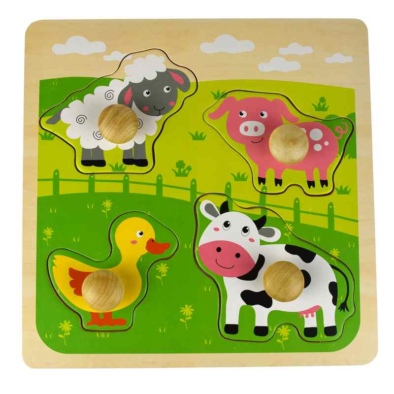 Farm Animal Large Peg Puzzle at My Wooden Toys