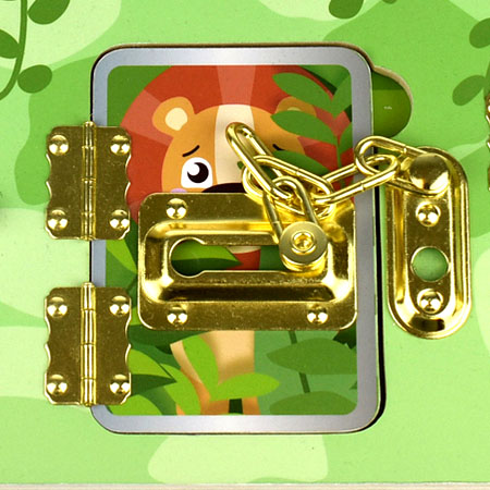 Lock & Latch Wooden Activity Puzzle Board - Zoo - My Wooden Toys