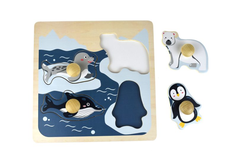 Polar Animal Large Peg Puzzle at My Wooden Toys