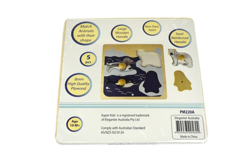 Polar Animal Large Peg Puzzle at My Wooden Toys