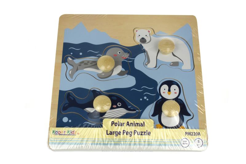 Polar Animal Large Peg Puzzle at My Wooden Toys