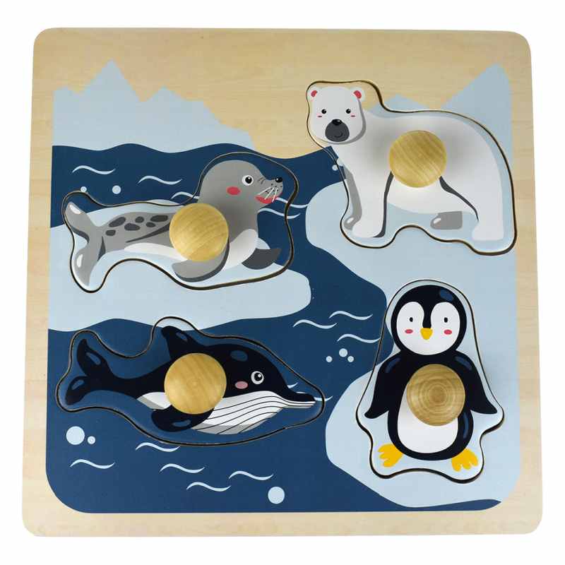 Polar Animal Large Peg Puzzle at My Wooden Toys