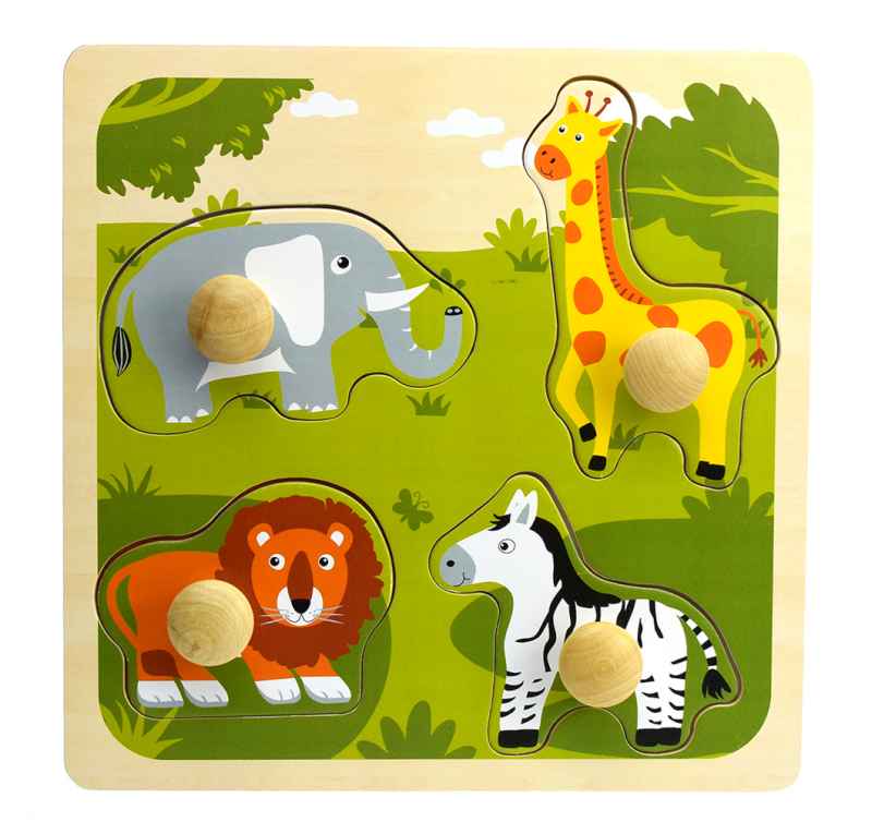 Safari Animal Large Peg Puzzle at My Wooden Toys