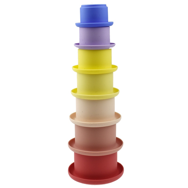Silicone Stacking Cups Multi Colour at My Wooden Toys