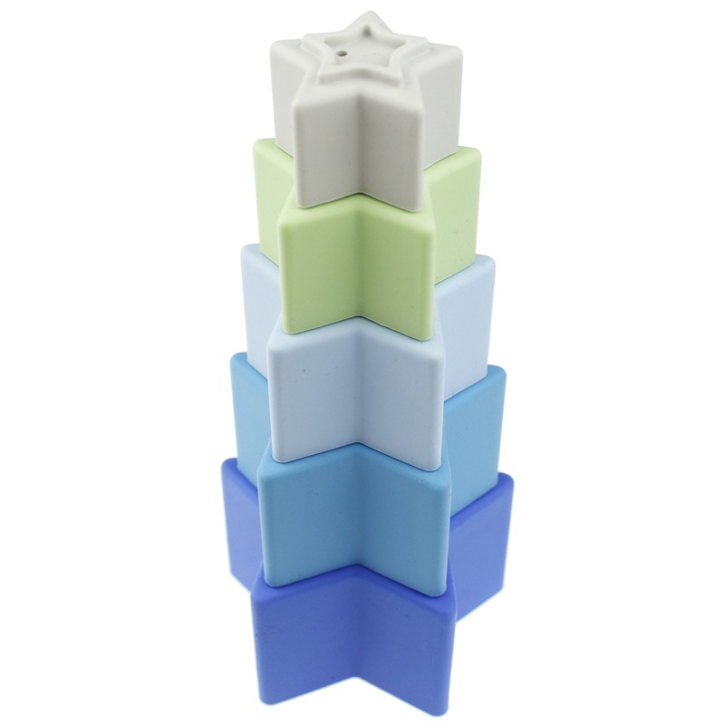 Silicone Stacking Stars Blue Hues at My Wooden Toys