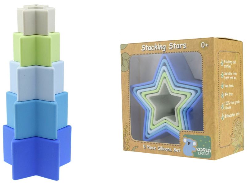 Silicone Stacking Stars Blue Hues at My Wooden Toys