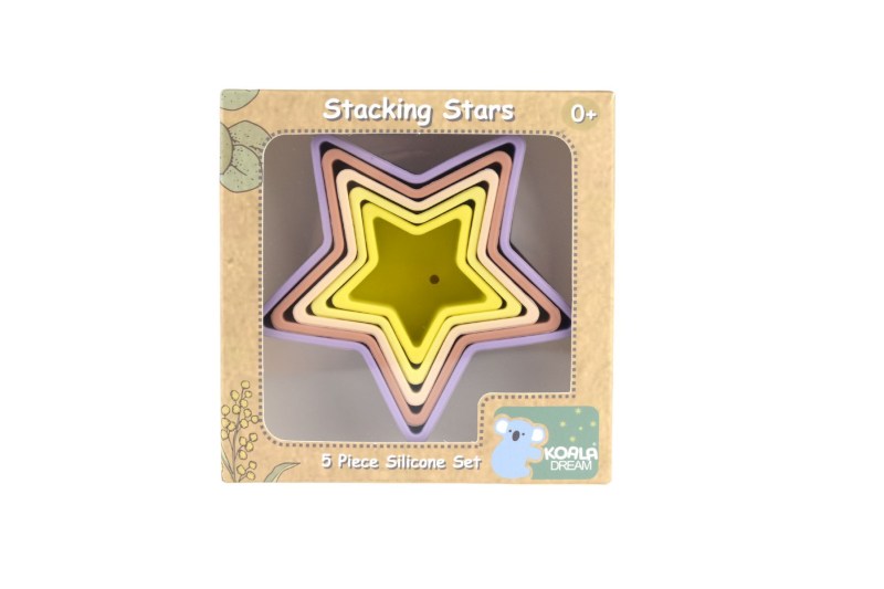 Silicone Stacking Stars Multi Colour at My Wooden Toys
