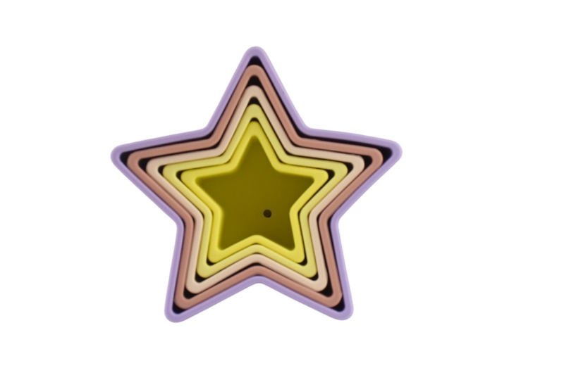Silicone Stacking Stars Multi Colour at My Wooden Toys
