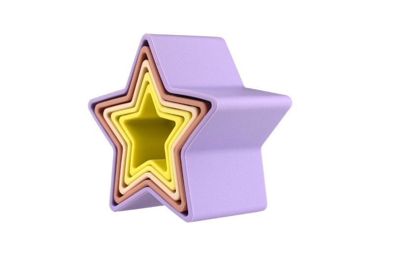 Silicone Stacking Stars Multi Colour at My Wooden Toys