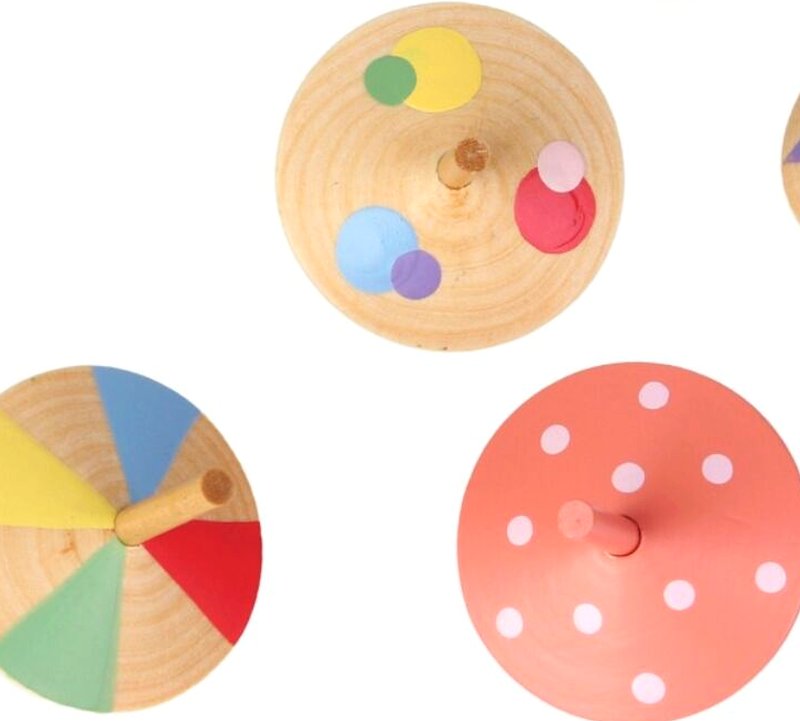 Spinning Tops Set of Six - My Wooden Toys