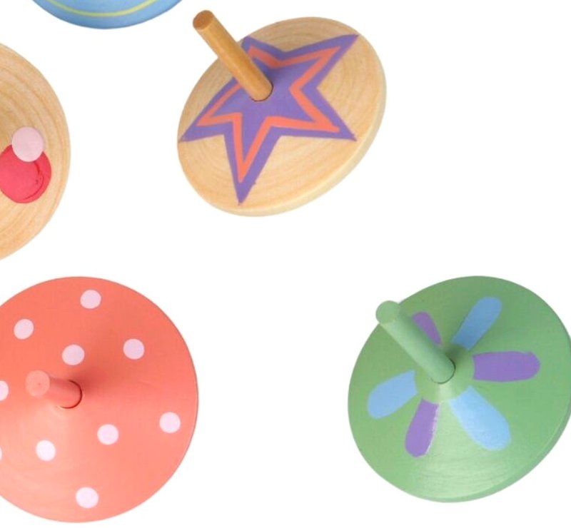 Spinning Tops Set of Six - My Wooden Toys