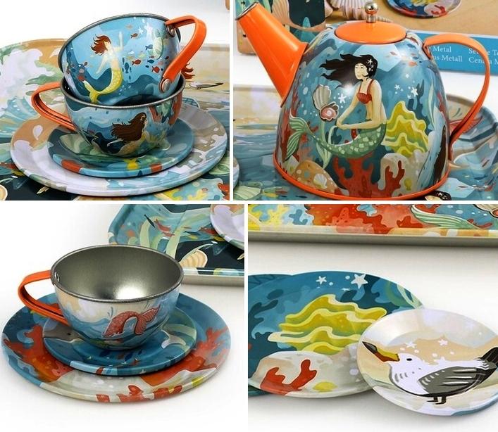 Tin Tea Set - Mermaid - My Wooden Toys