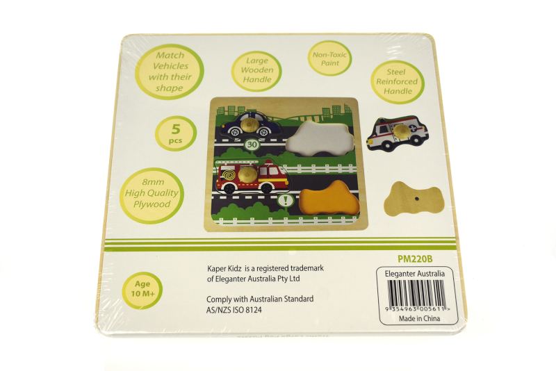 Traffic Large Peg Puzzle at My Wooden Toys