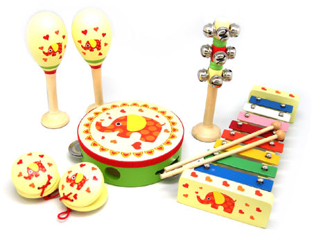 Wooden 7pcs Music Set Elephant - My Wooden Toys