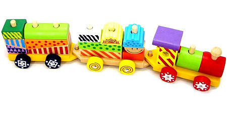 Block Stacking Wooden Train - Kaper Kidz - My Wooden Toys