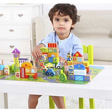 Wooden Blocks City 100 Pieces - My Wooden Toys