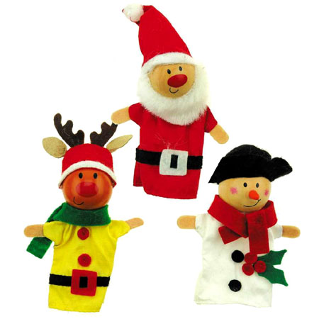 Wooden Christmas Finger Puppets - Set of 3 - My Wooden Toys