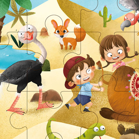 Wooden Desert Puzzle 24 Pieces - My Wooden Toys