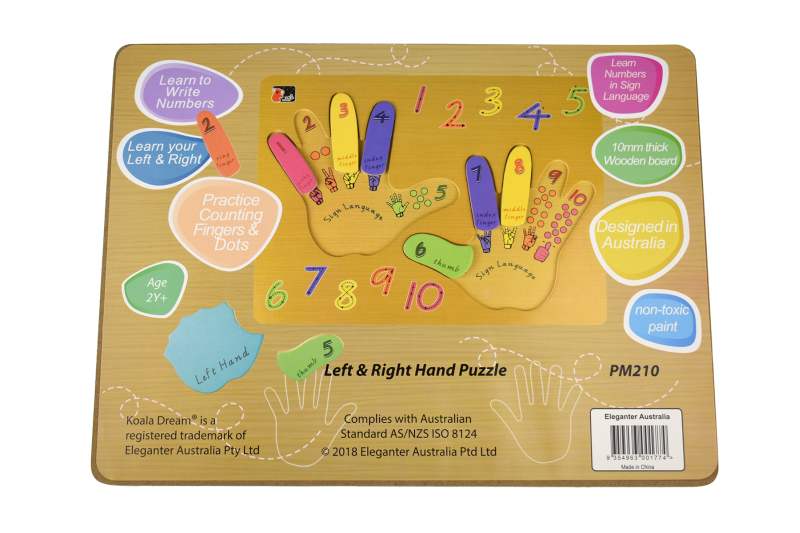 Counting Fingers Hands Wooden Puzzle - My Wooden Toys