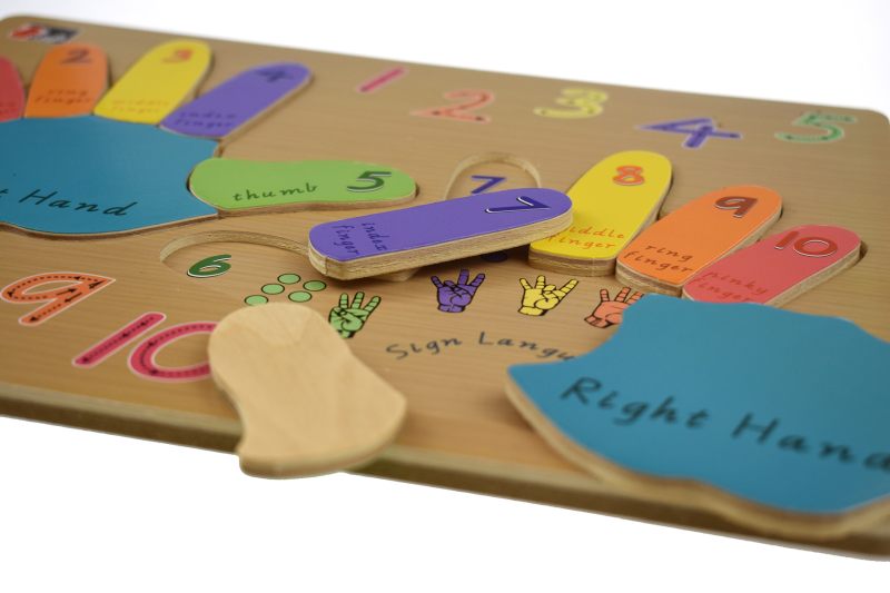Counting Fingers Hands Wooden Puzzle - My Wooden Toys