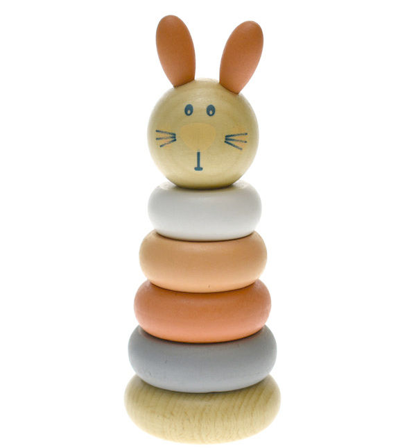 Wooden Toy Stacking Rings - Rabbit - MyWoodenToys