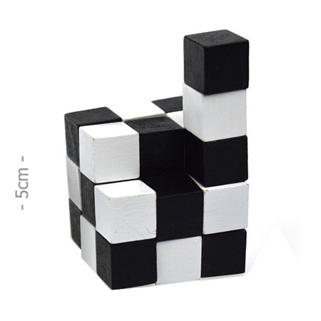Mini Wooden Snake Cube Puzzle - Brainteaser - MyWoodenToys