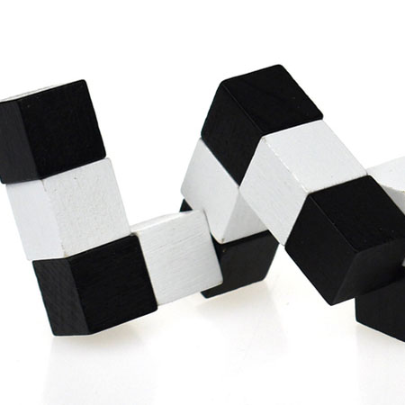 Mini Wooden Snake Cube Puzzle - Brainteaser - MyWoodenToys