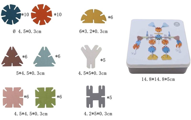 Connectagons in Tin Box at My Wooden Toys
